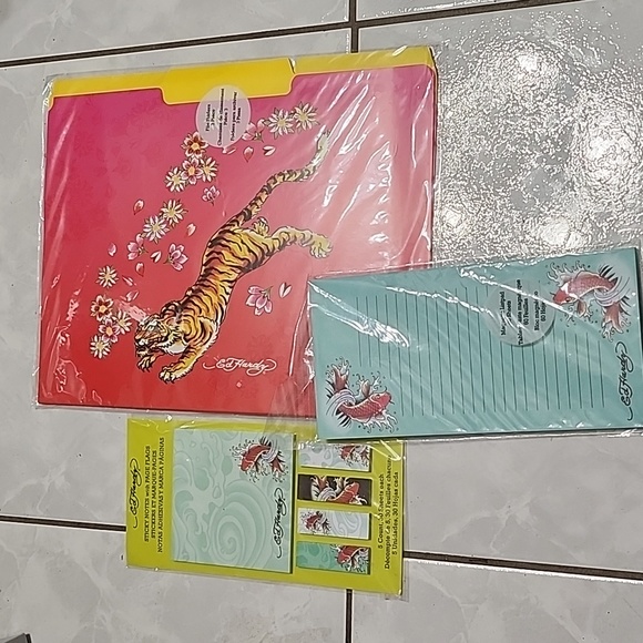 Ed Hardy | Other | Ed Hardy School Supplies Bundle File Folder Sticky ...